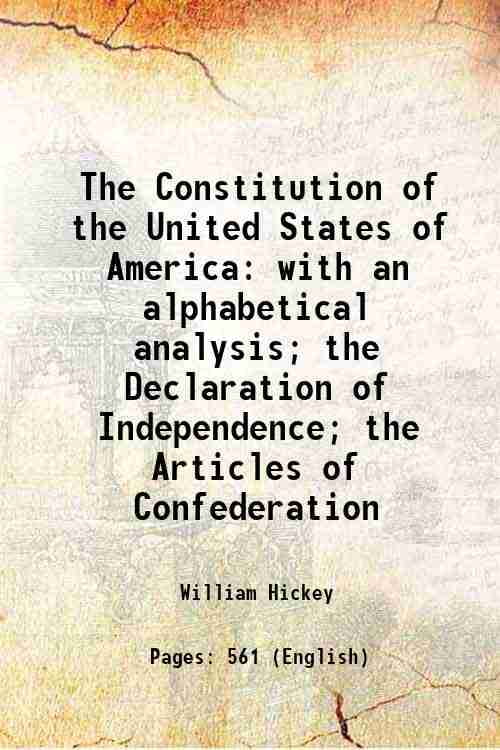 The Constitution of the United States of America with an alphabetical ...