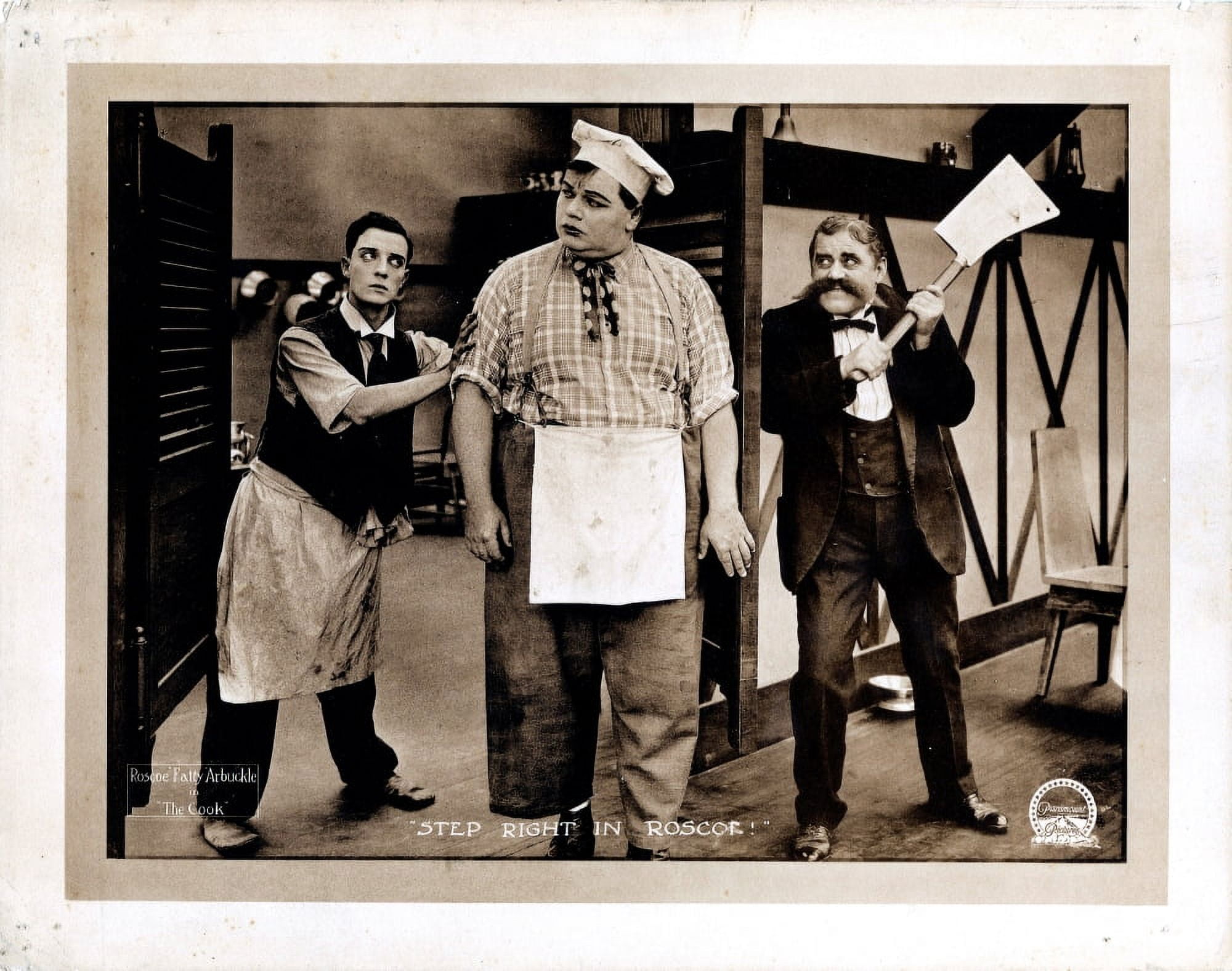 The Cook Front: Roscoe 'Fatty' Arbuckle Left: Buster Keaton 1918 Movie ...