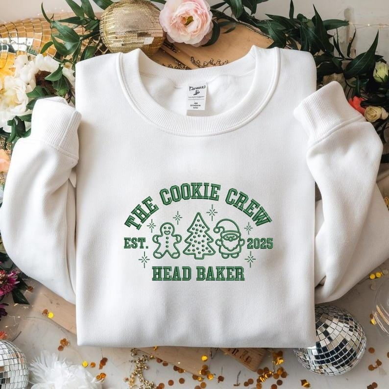 The Cookie Crew Embroidery Design | Christmas Gingerbread Santa Tree File | Head Baker Christmas ...