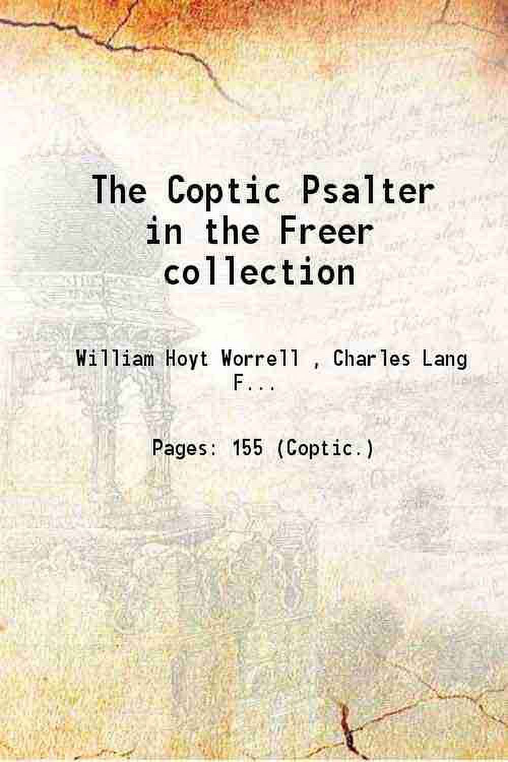 The Coptic Psalter in the Freer collection 1916 - Walmart.com