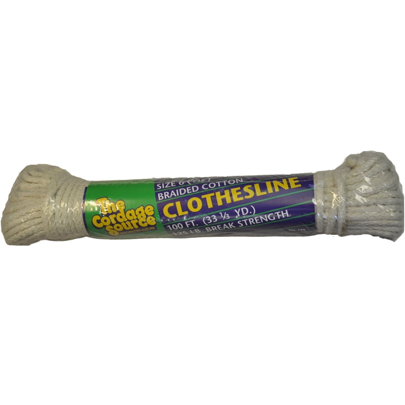 The Cordage Source 3/16 in. D X 100 ft. L White Braided Cotton ...