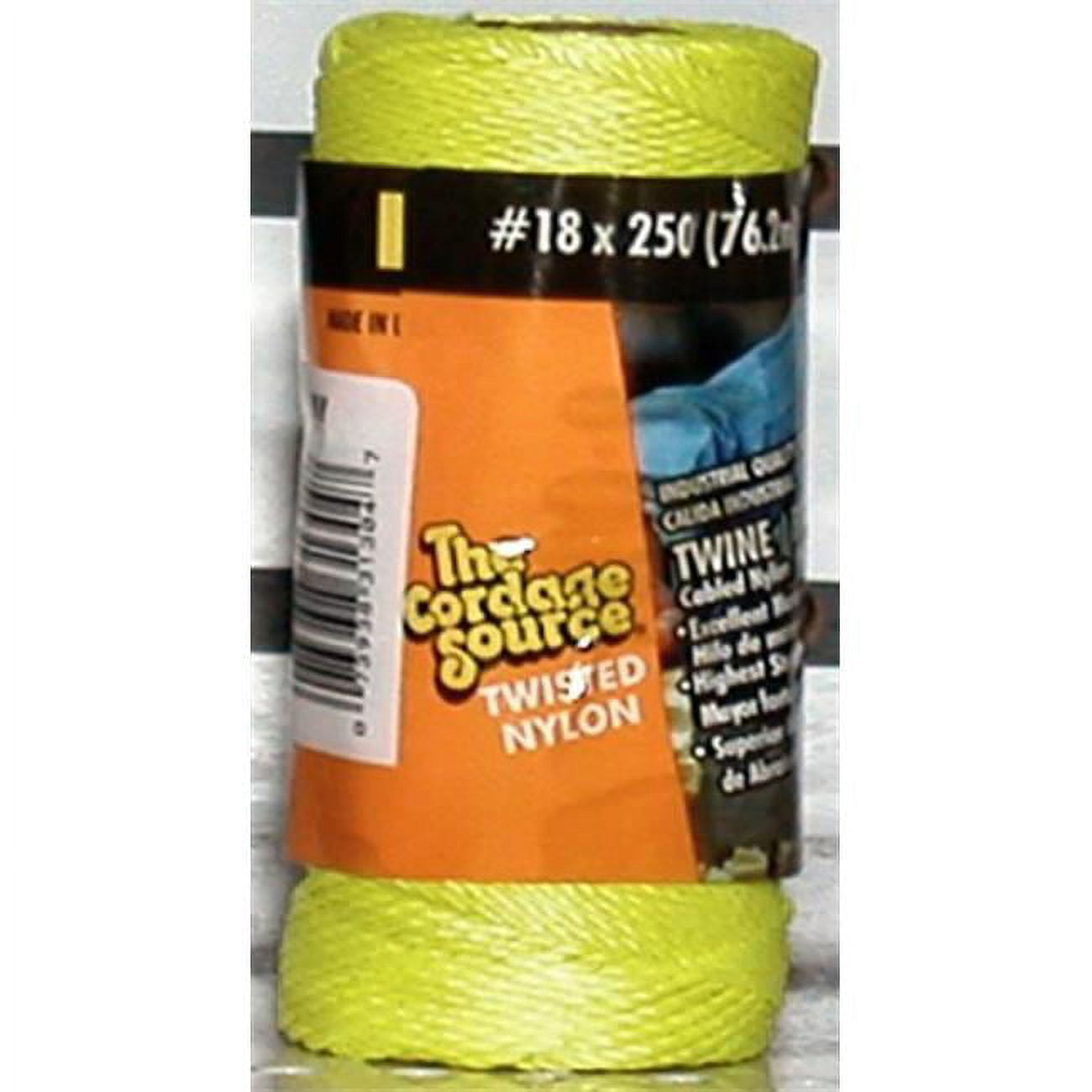 The Cordage Source 89Y No. 18 x 250 ft. Twisted Nylon Twine, Neon ...