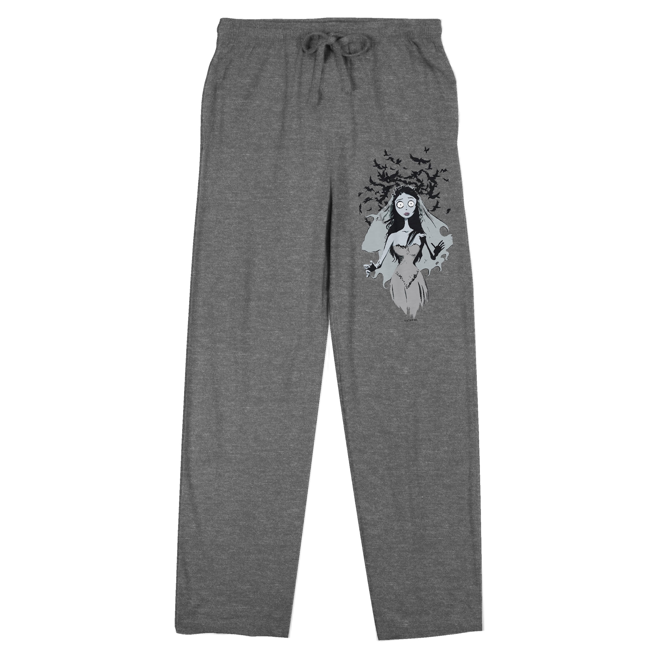The Corpse Bride Emily With Bats Women's Heather Gray Sleep Pajama ...