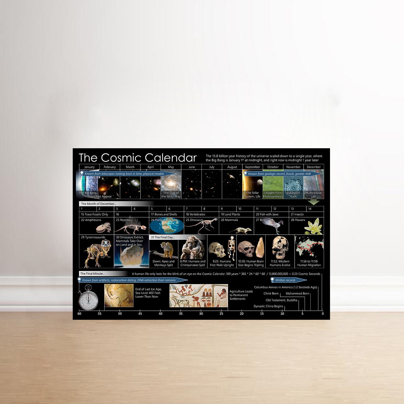 The Cosmic Calendar Print Dinosaur Poster 16 x 24 Inch Poster - Walmart.com