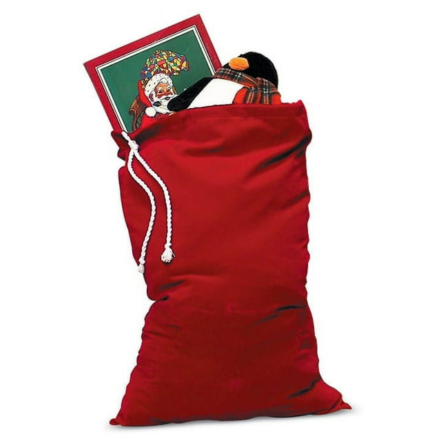 The Costume Center Red Velvet Santa Claus Toy Bag with Drawstring – One ...