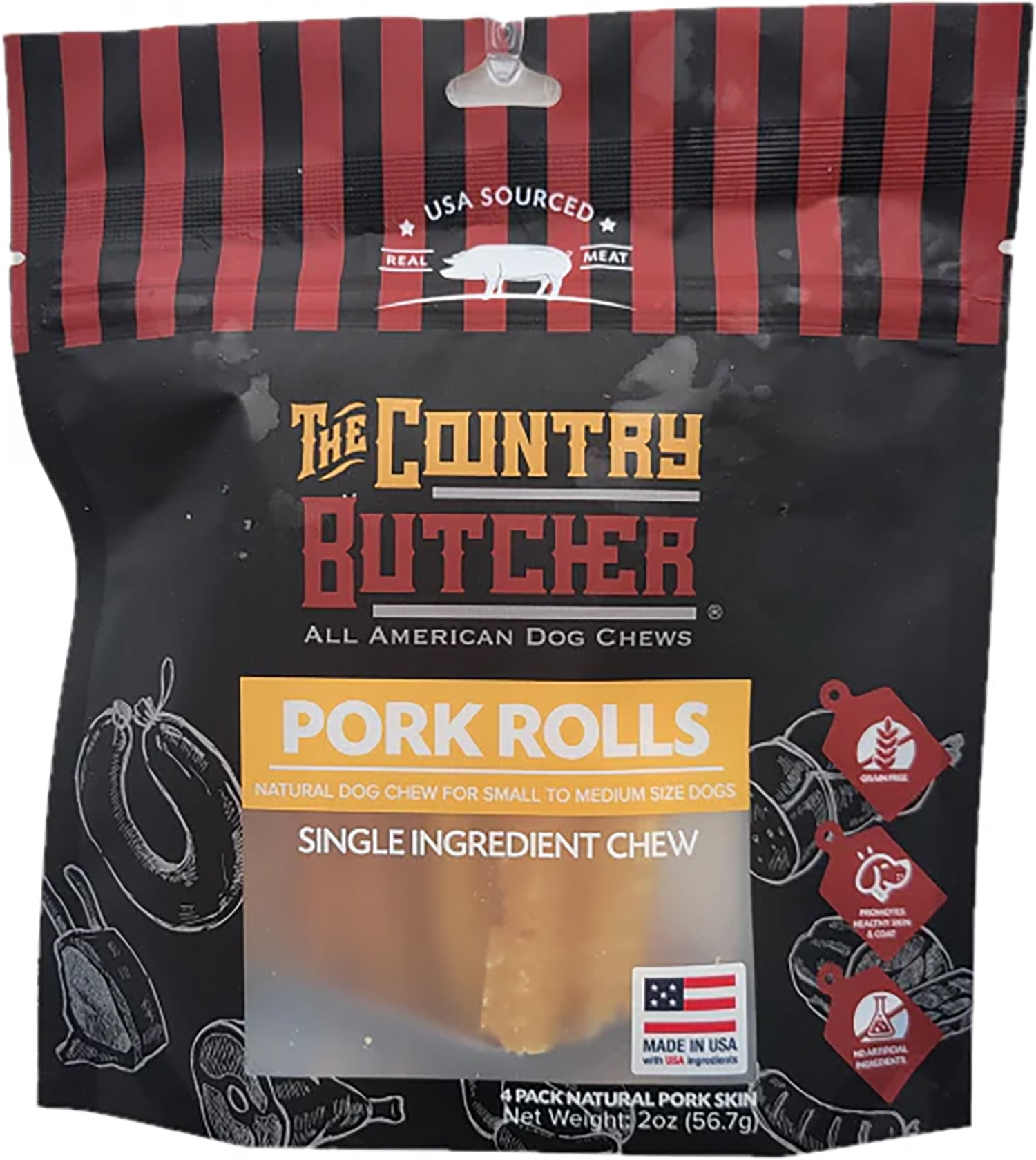 The Country Butcher 4" Pork Rolls – 4 Pack – Natural Single Ingredient ...