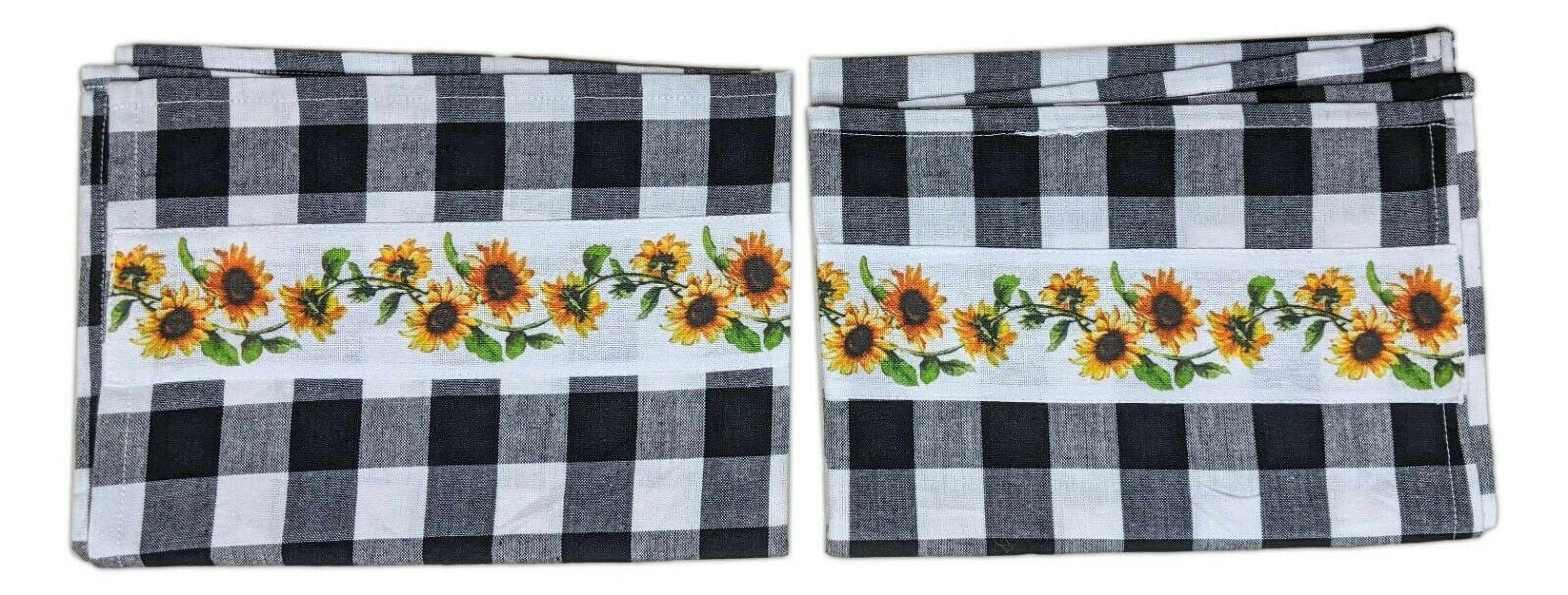 The Country House Collections Sunflower Black Check Kitchen Towels (2 ...