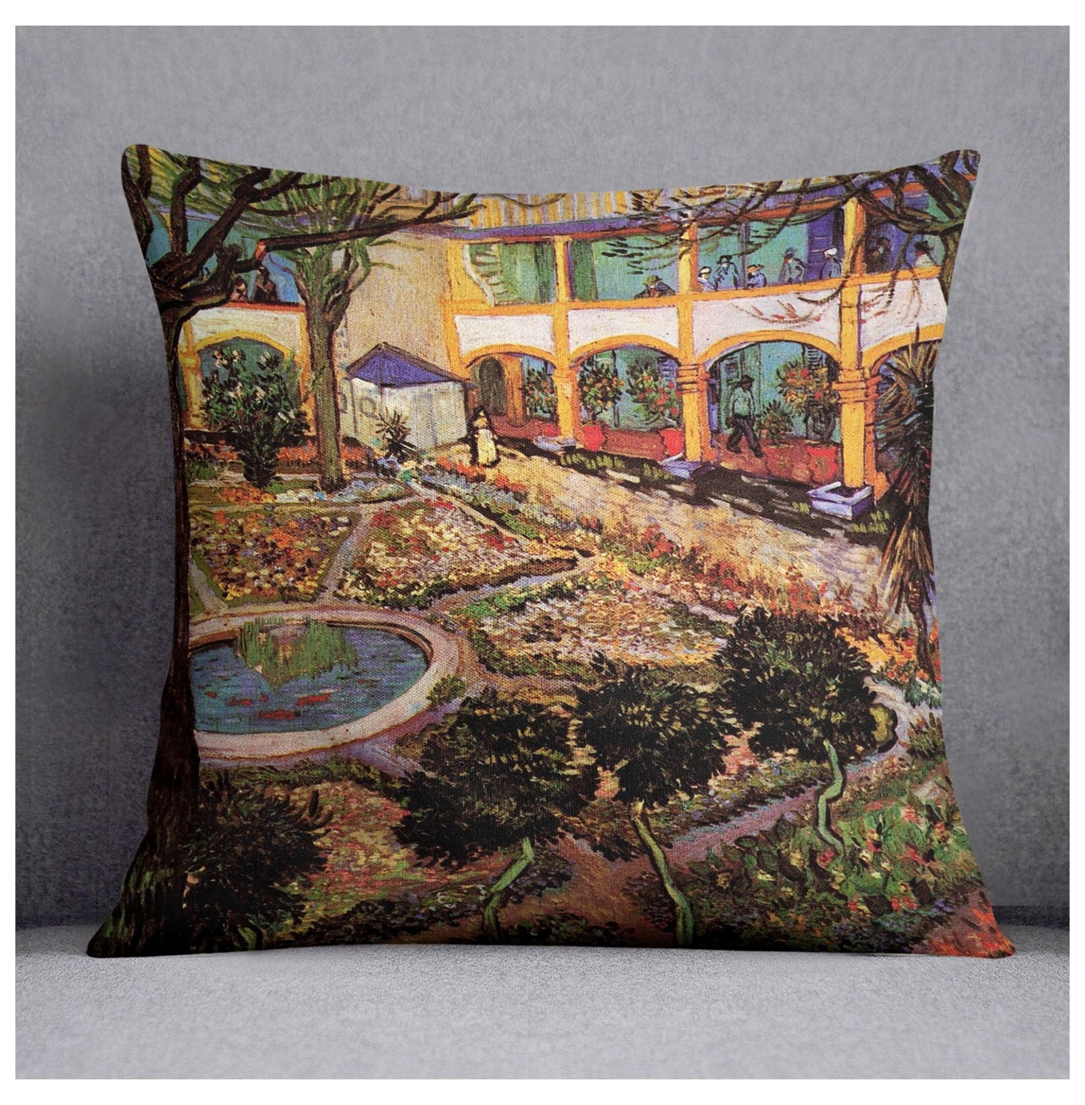 The Courtyard of the Hospital at Arles by Van Gogh Cushion - Walmart.com