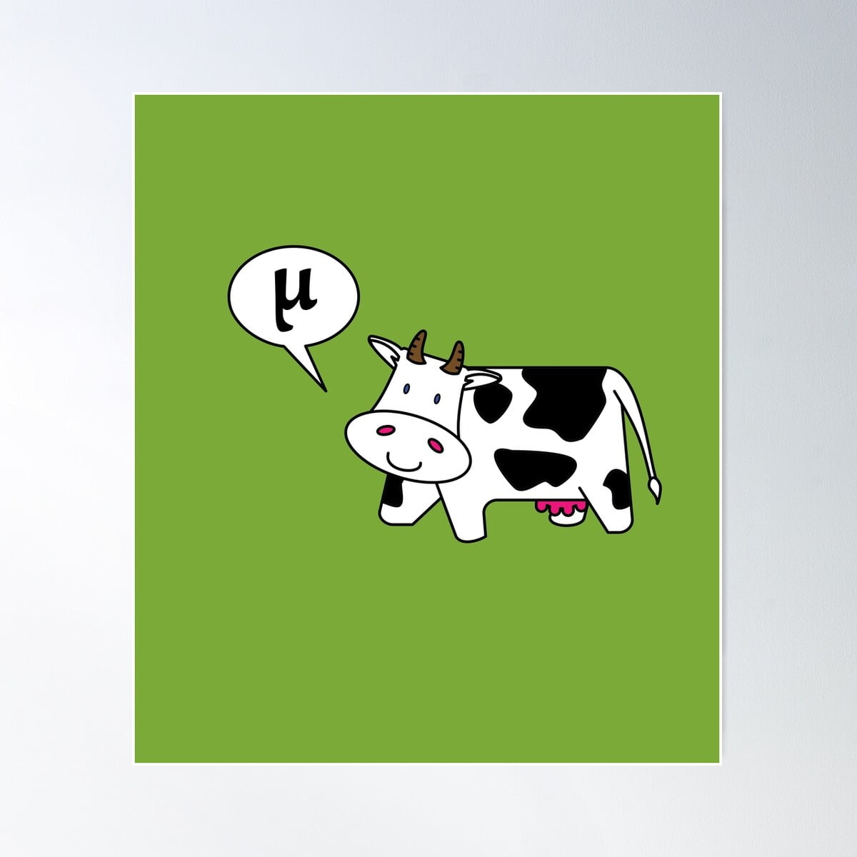 The Cow Goes Mu Poster Wall Art, Modern Wall Decor For Living Room ...