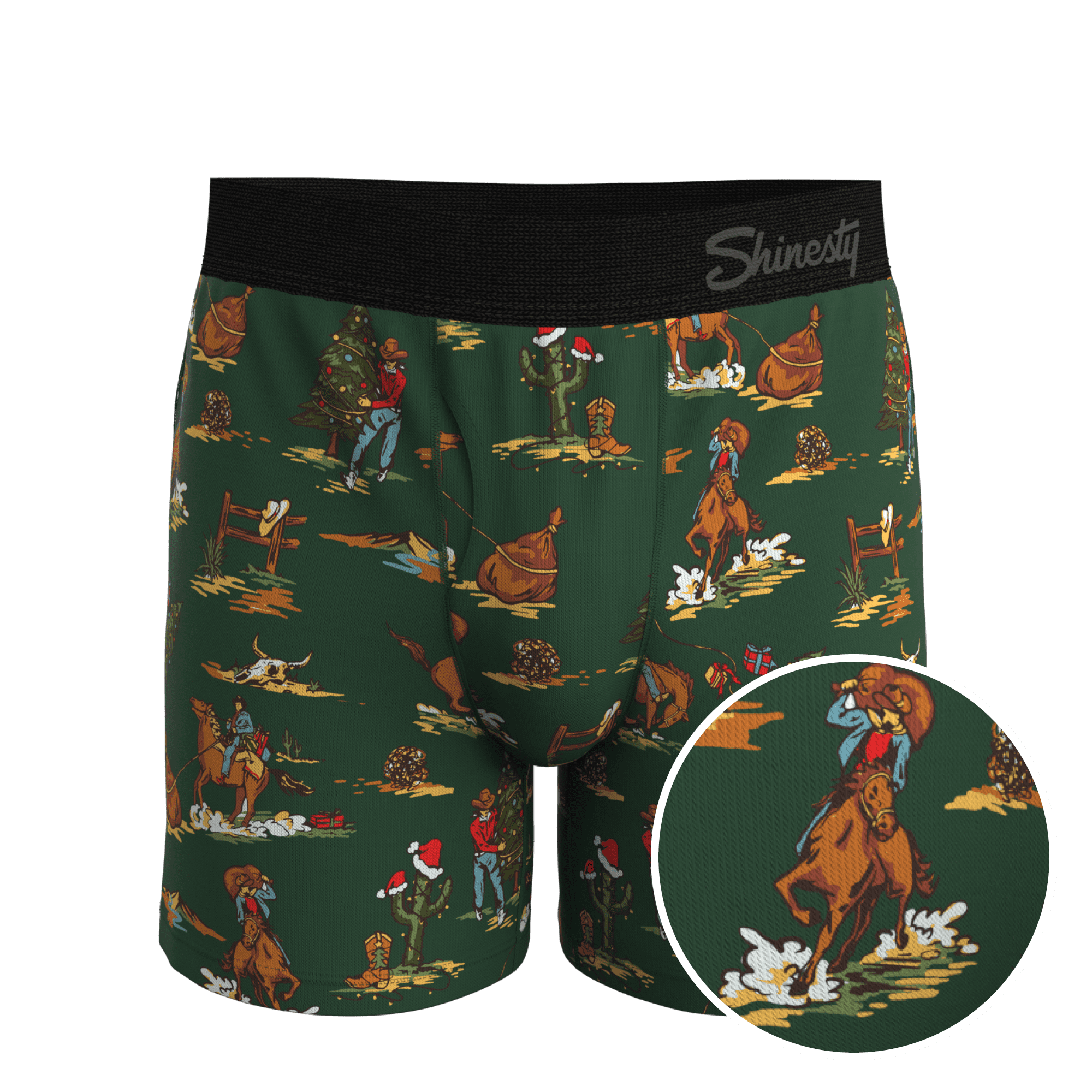 The Cowboy Christmas - Shinesty Holiday Western Boxers Large - Walmart.com