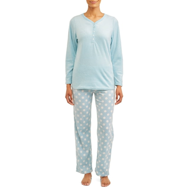 The Cozy Corner Women's Micro Fleece Plush Pajama Set, 2-Piece ...