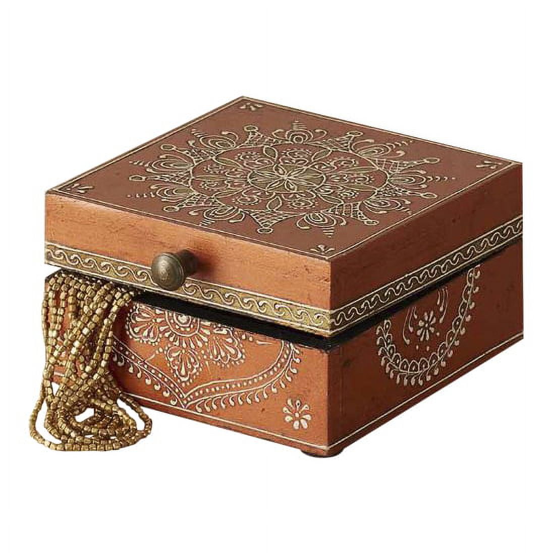 The Crabby Nook Mango Wood Keepsake Decorative Box Hand Painted Raised ...