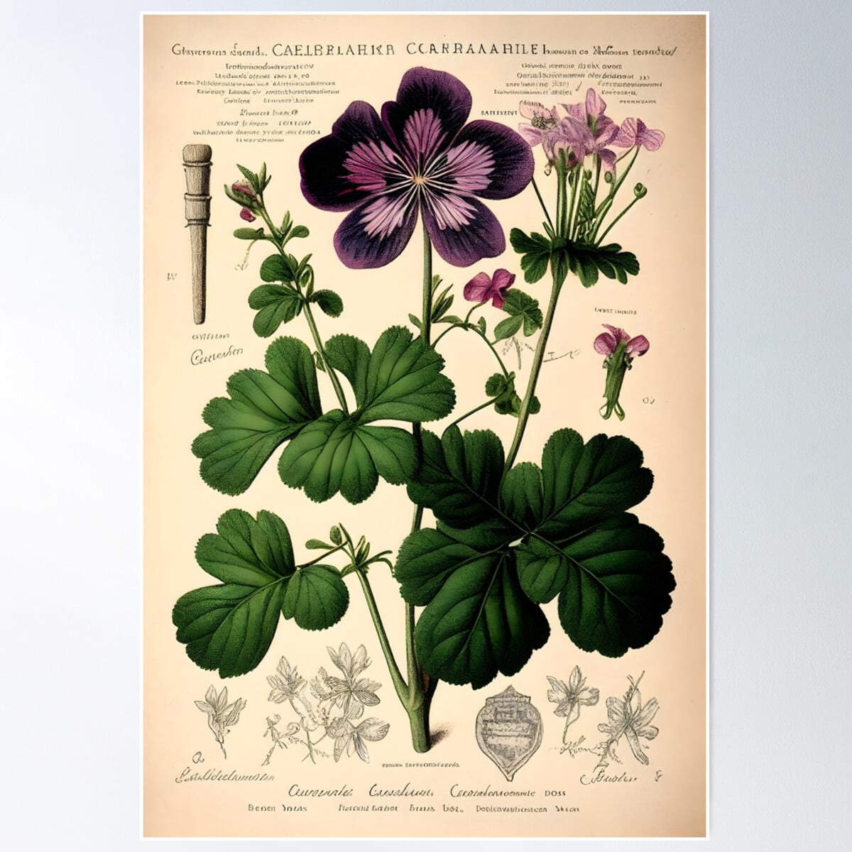 The Cranesbill (Geranium Sylvaticum) Poster Wall Art, Modern Wall Decor ...
