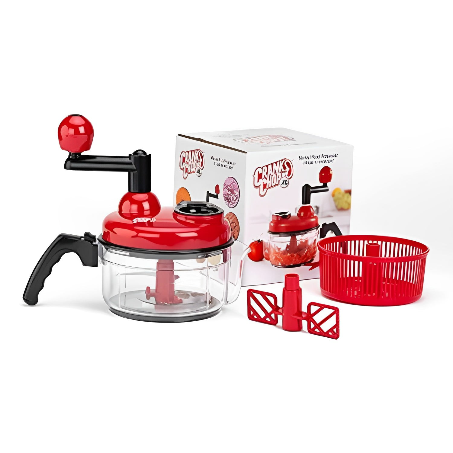 Crank Chop XL Food Chopper and Processor, Handheld Multi-Use Vegetable ...