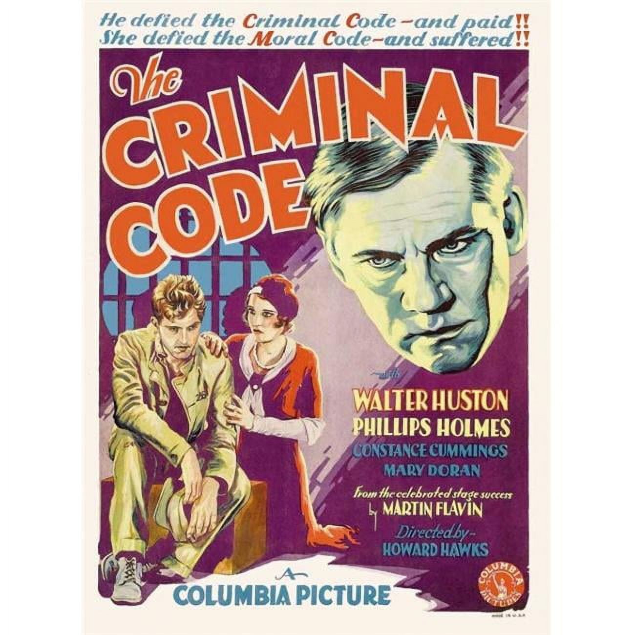 The Criminal Code Movie Poster - 27 x 40 in. - Walmart.com