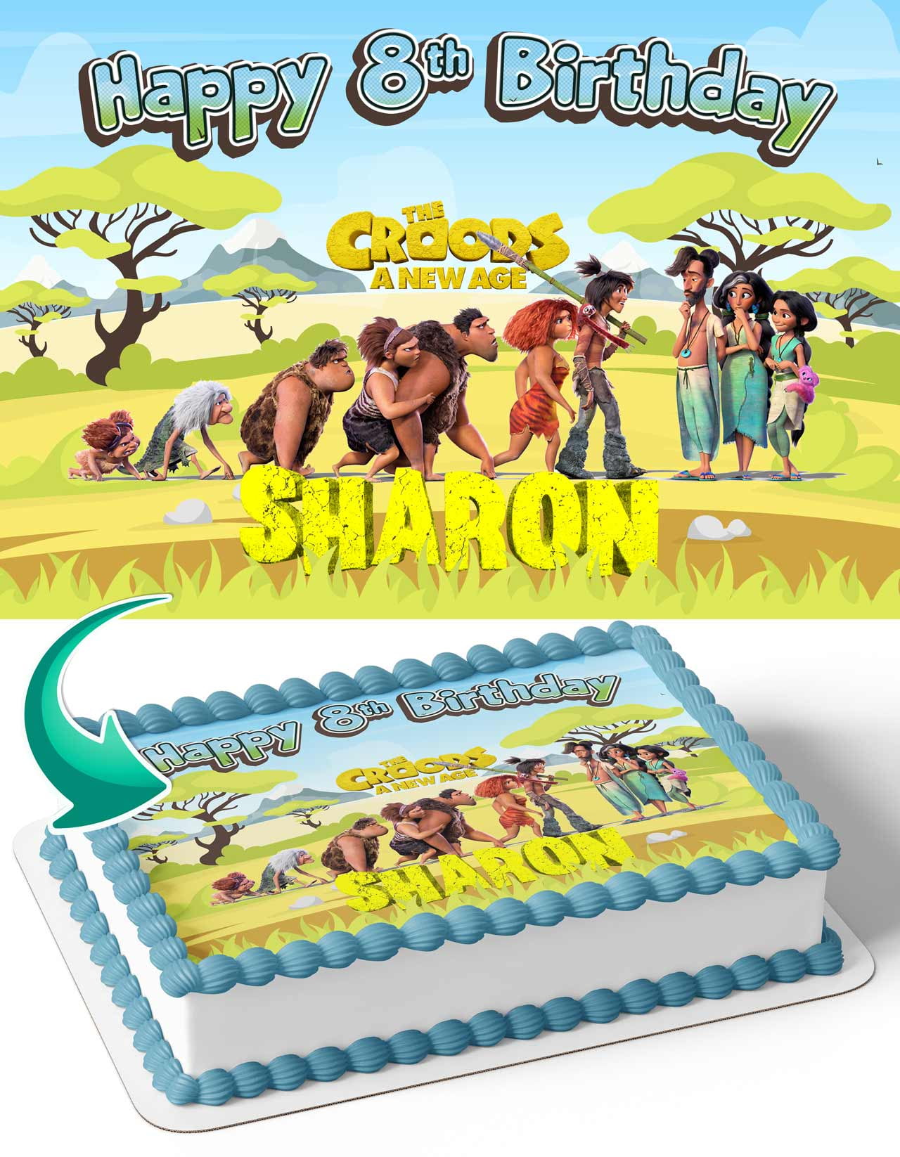 The Croods A New Age Edible Image Cake Topper Personalized Birthday ...