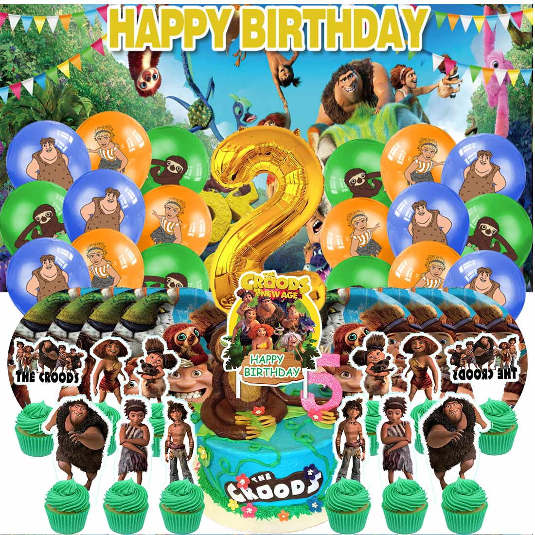 The Croods Balloons Party Supplies 2nd Decor Tableware Birthday Cake ...