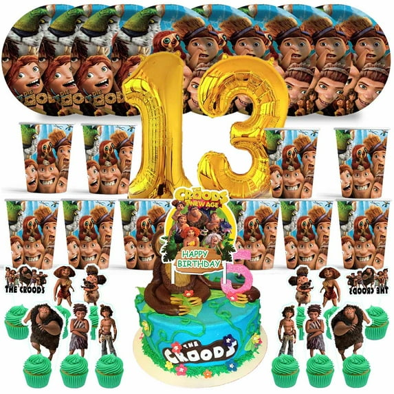 The Croods Birthday 13th Cups Party Supplies Plates Fans Decorations ...