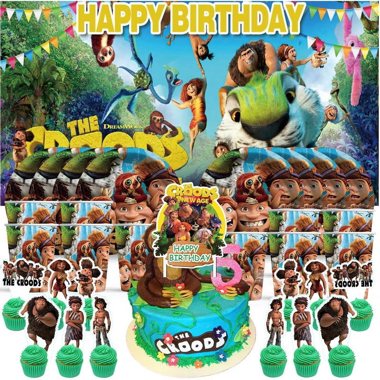 The Croods Birthday Cups Party Supplies Decor Backdrop Plates Fans ...