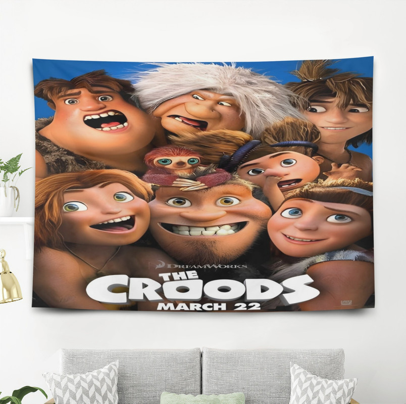 The Croods Pattern Wall Hanging 50*60 Inches High-Quality Peach Skin ...