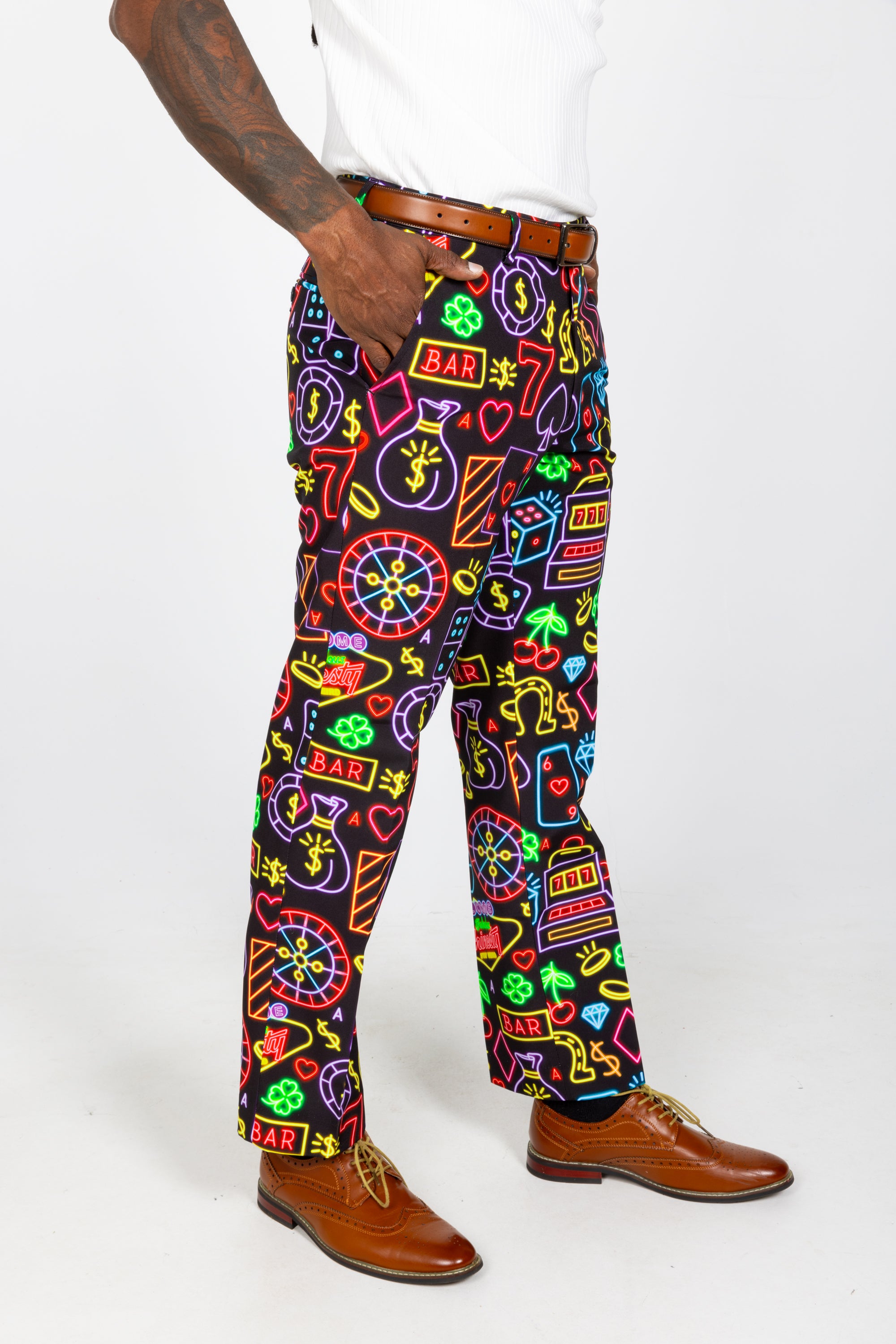 The Crown Casino - Shinesty Neon Vegas Lights Suit Pants Waist 31 ...