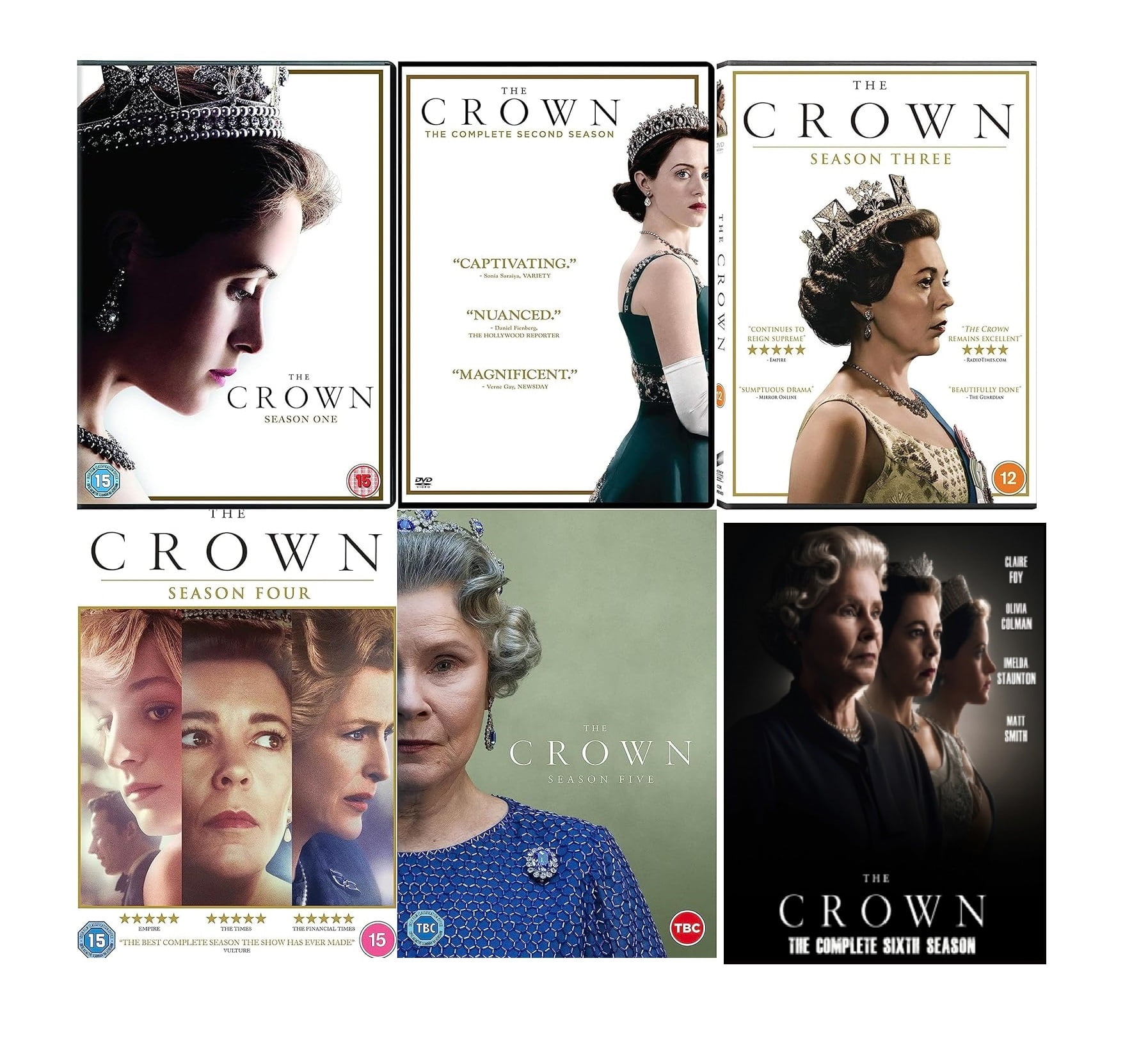 The Crown: King Box Set - Complete Season 1-6 TV Series DVD - Walmart.com