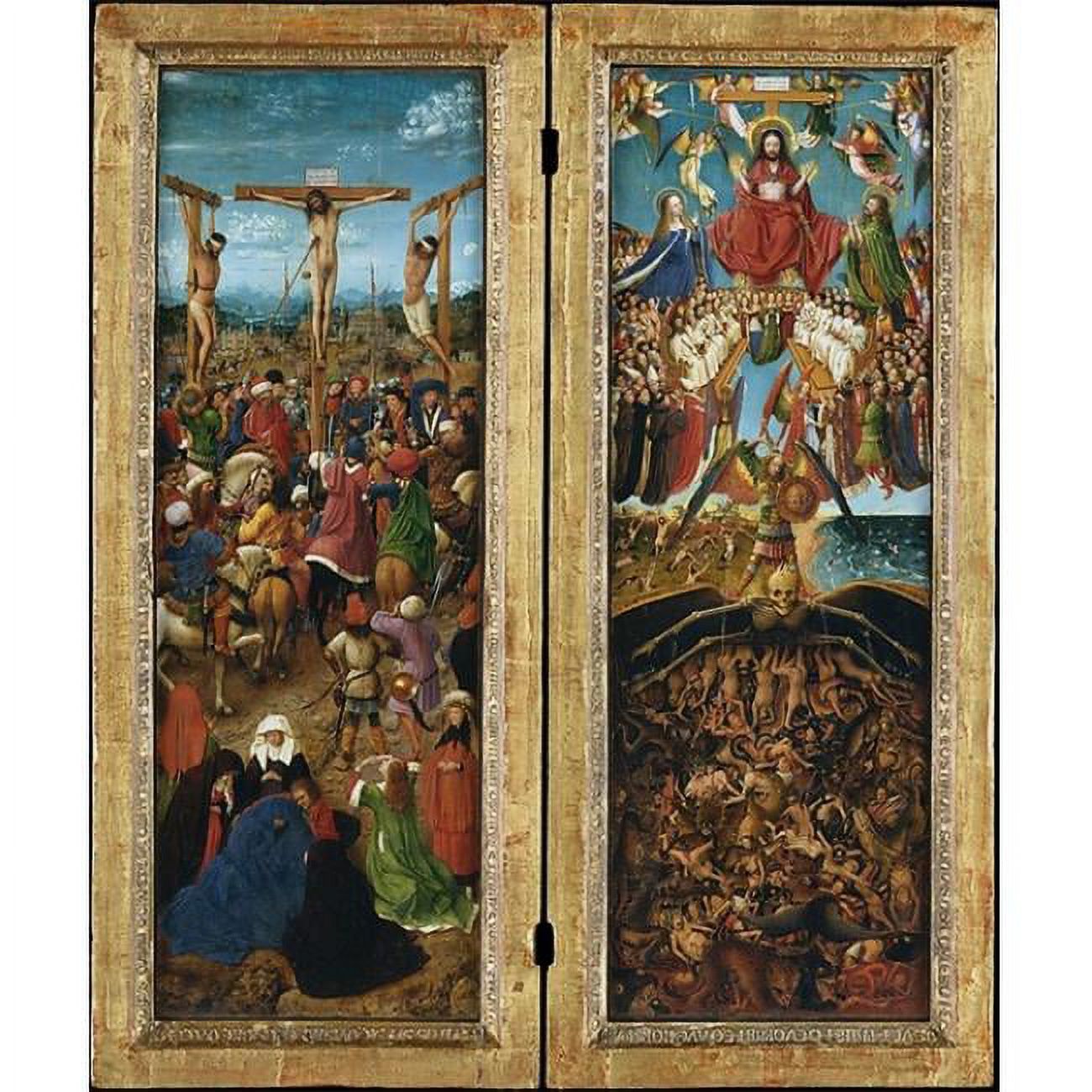 The Crucifixion; The Last Judgment Poster Print by Jan van Eyck (Netherlandish, Maaseik ca. 1390 ...