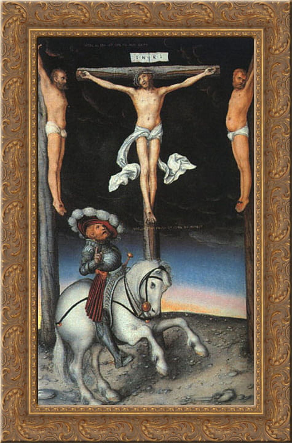 The Crucifixion with the Converted Centurion 18x24 Gold Ornate Wood ...