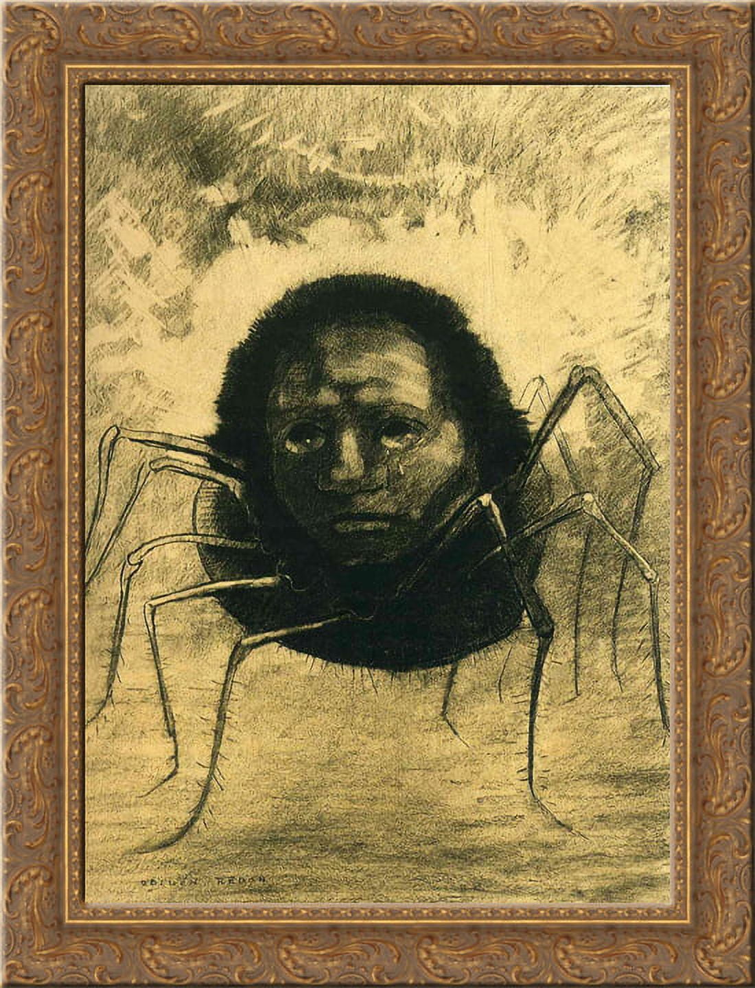 The Crying Spider 20x24 Gold Ornate Wood Framed Canvas Art by Redon ...