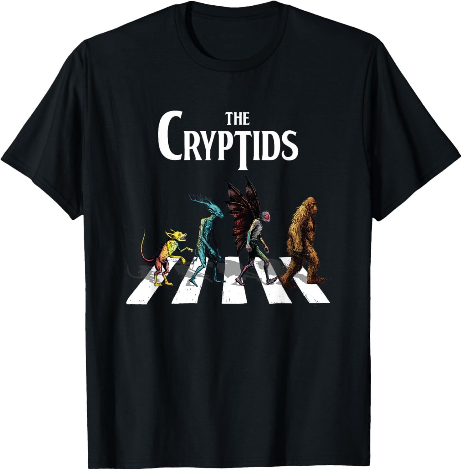 The Cryptids Bigfoot Mothman Wendigo Chupacabra Creatures T-Shirt Tops ...