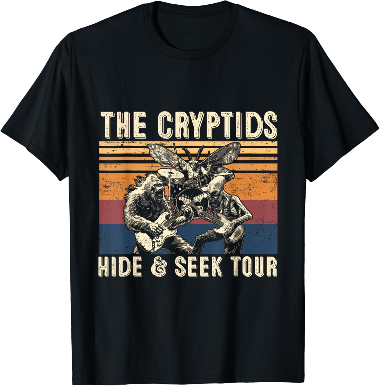The Cryptids Hide & Seek Tour CryptidBigfoot Mothman UFO T-Shirt - Walmart.com