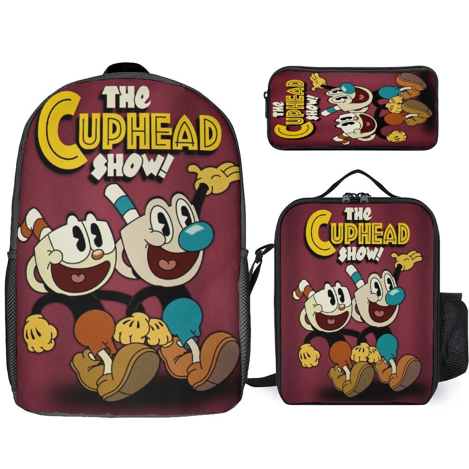 The Cuphead Show 3Pcs Backpacks Sets with Lunch Bag And Pencil Case for ...