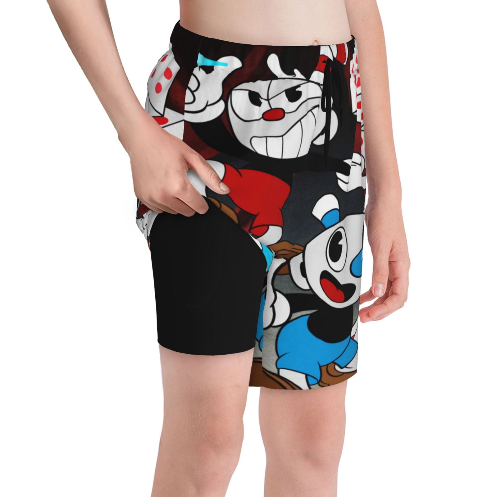 The Cuphead Show Boys Swim Trunks Compression Liner Swim Shorts Beach ...