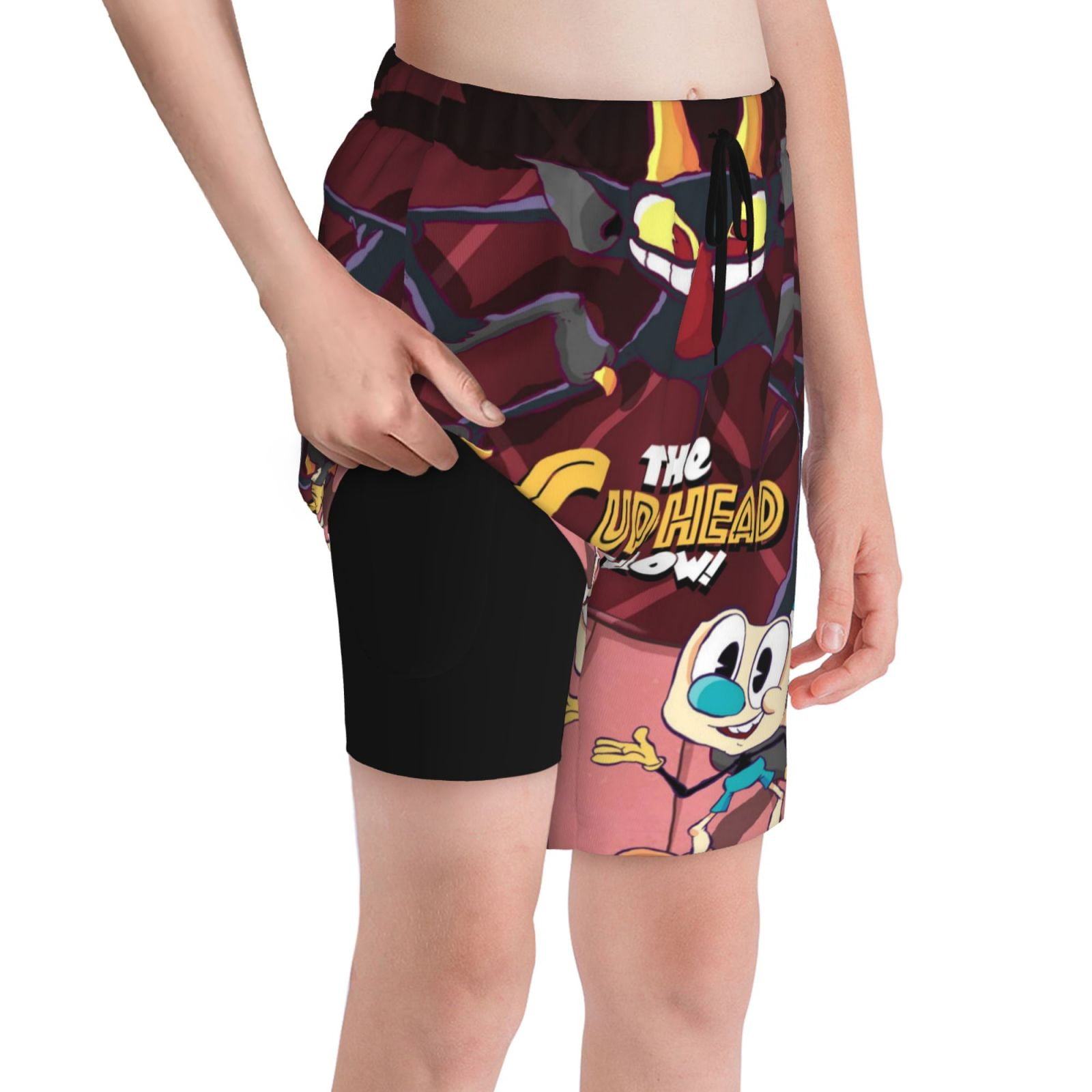 The Cuphead Show Boys Swim Trunks Compression Liner Swim Shorts Beach ...