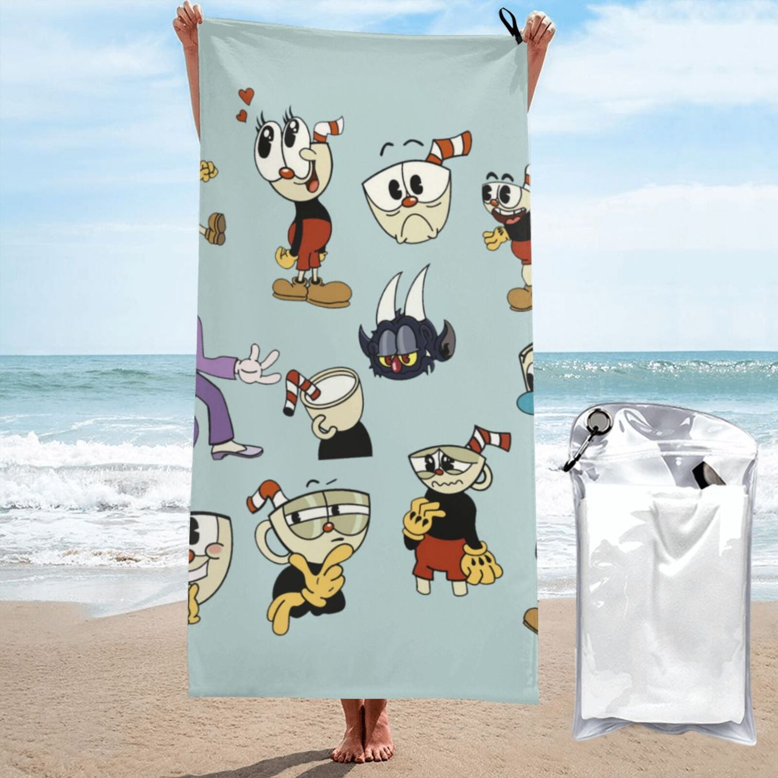 The Cuphead Show Cartoon Quick Dry Bath Towel Lightweight Soft ...