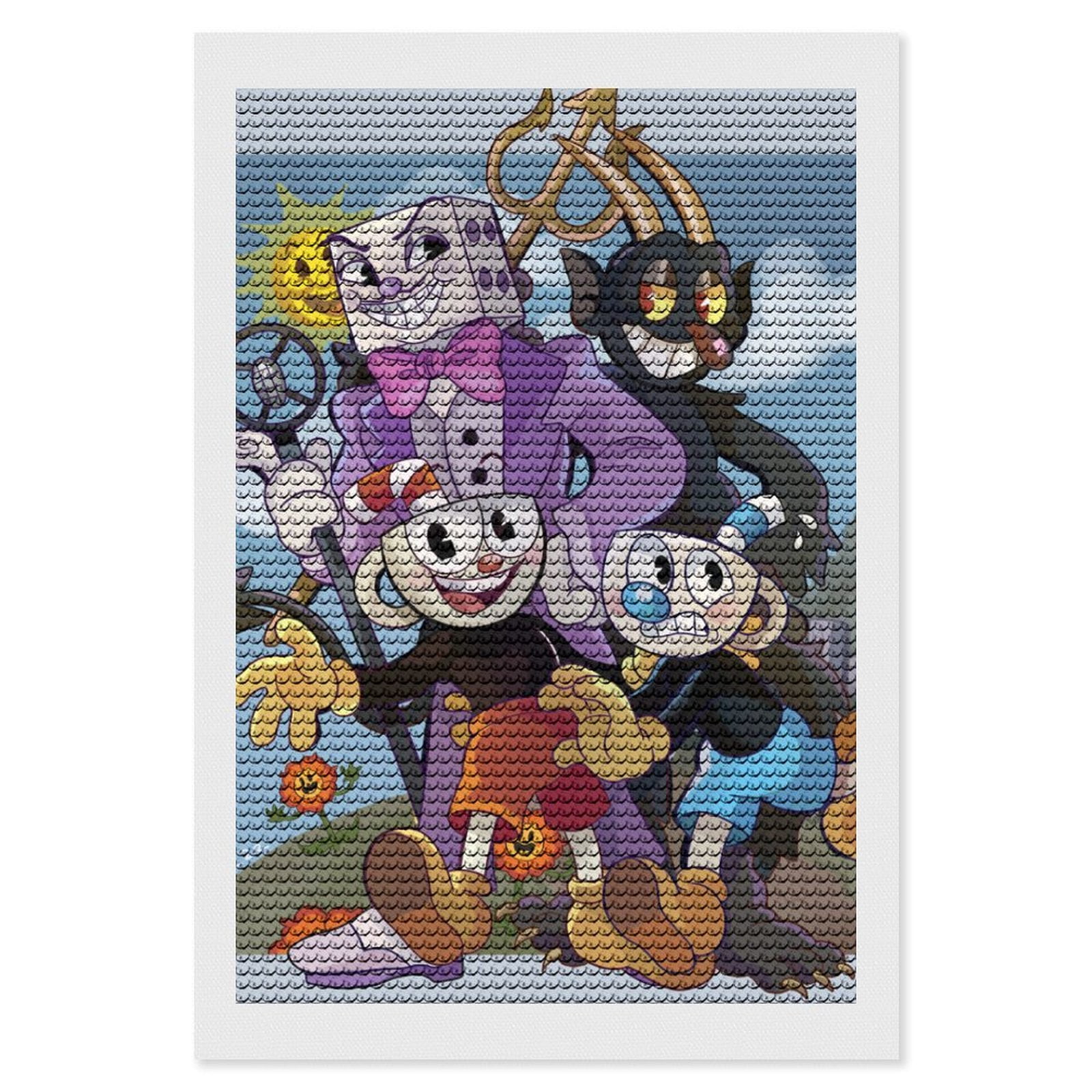 The Cuphead Show Diamond Art Kits for Adults, Diamond Art Gem Art Painting Full Drill Round Art ...