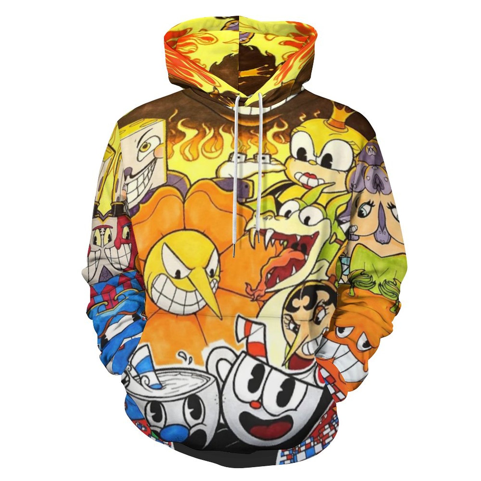 The Cuphead Show Hoodie 3D Print Pullover Hooded Long Sleeve ...