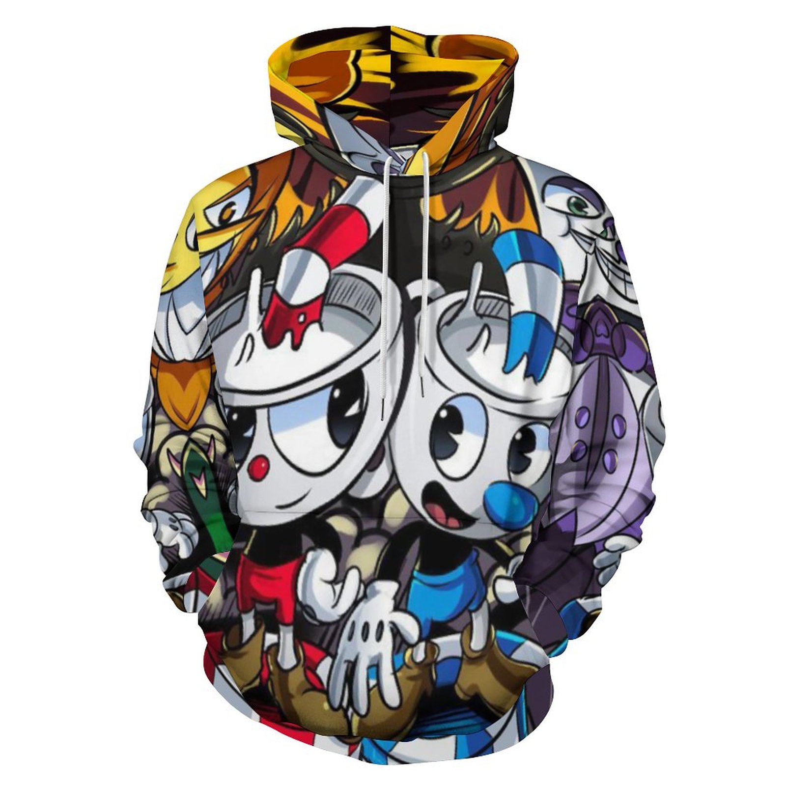 The Cuphead Show Hoodie 3D Print Pullover Hooded Long Sleeve ...