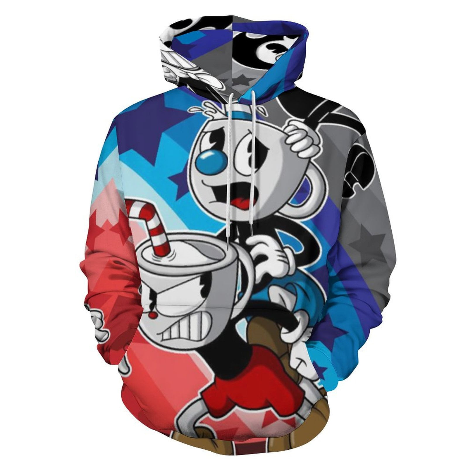The Cuphead Show Hoodie 3D Print Pullover Hooded Long Sleeve ...