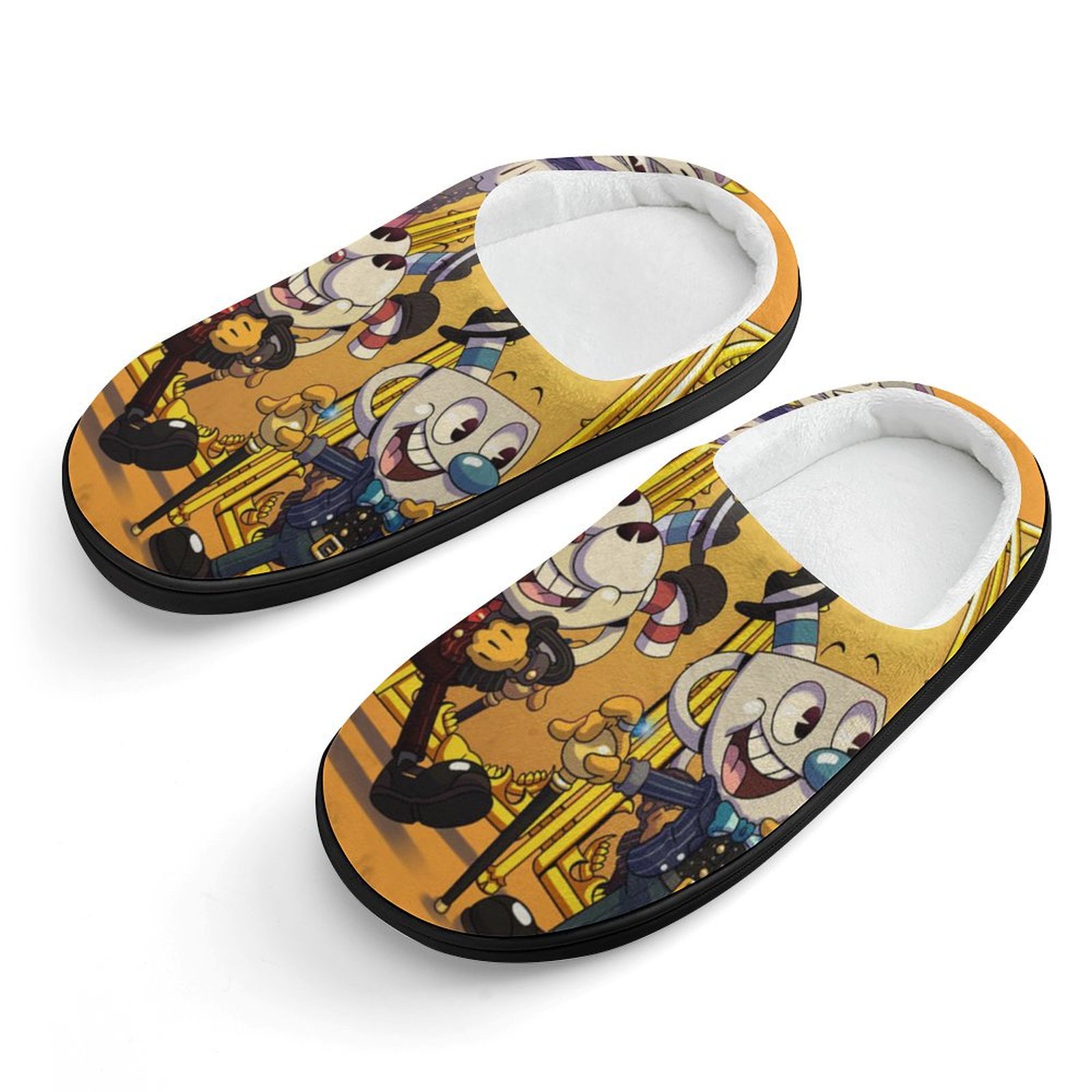 The Cuphead Show Kid's Cotton Slippers Winter Warm Soft Plush Slippers ...