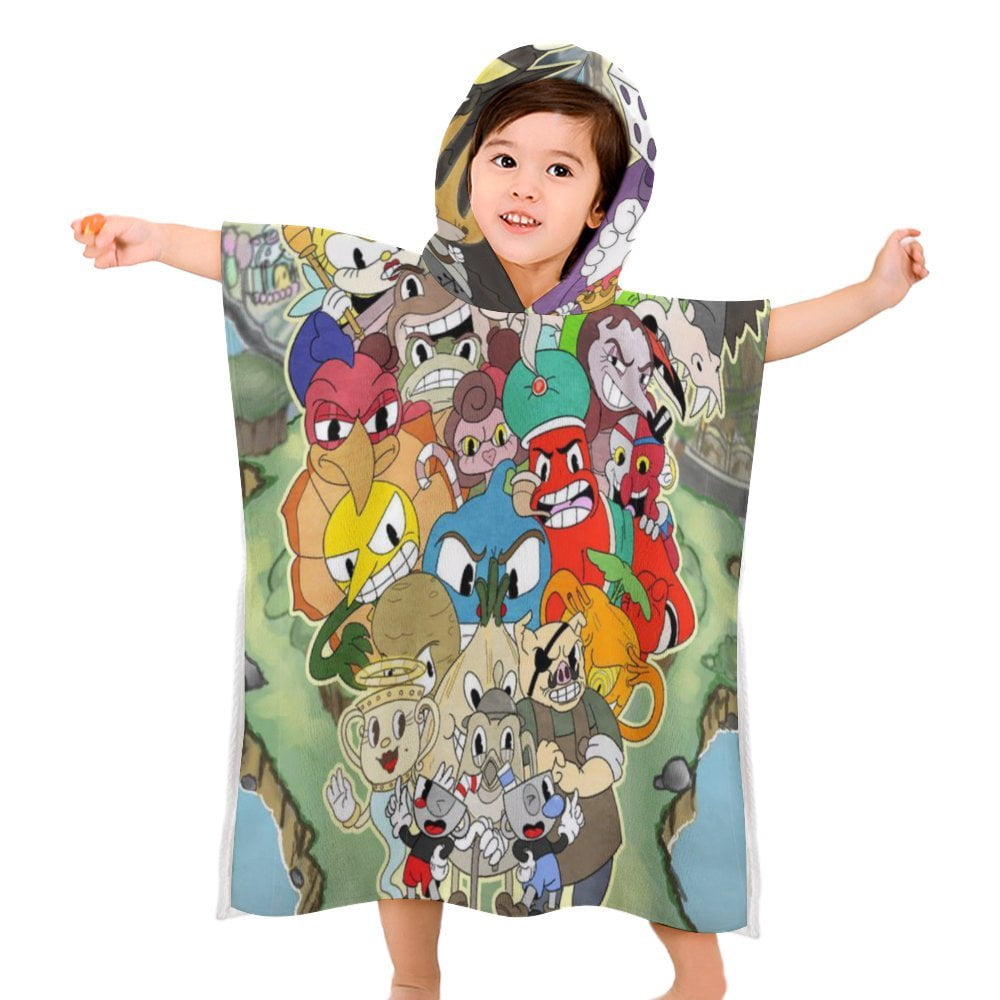 The Cuphead Show Kids Hooded Beach Towel for Boys Girls, Bath Pool ...