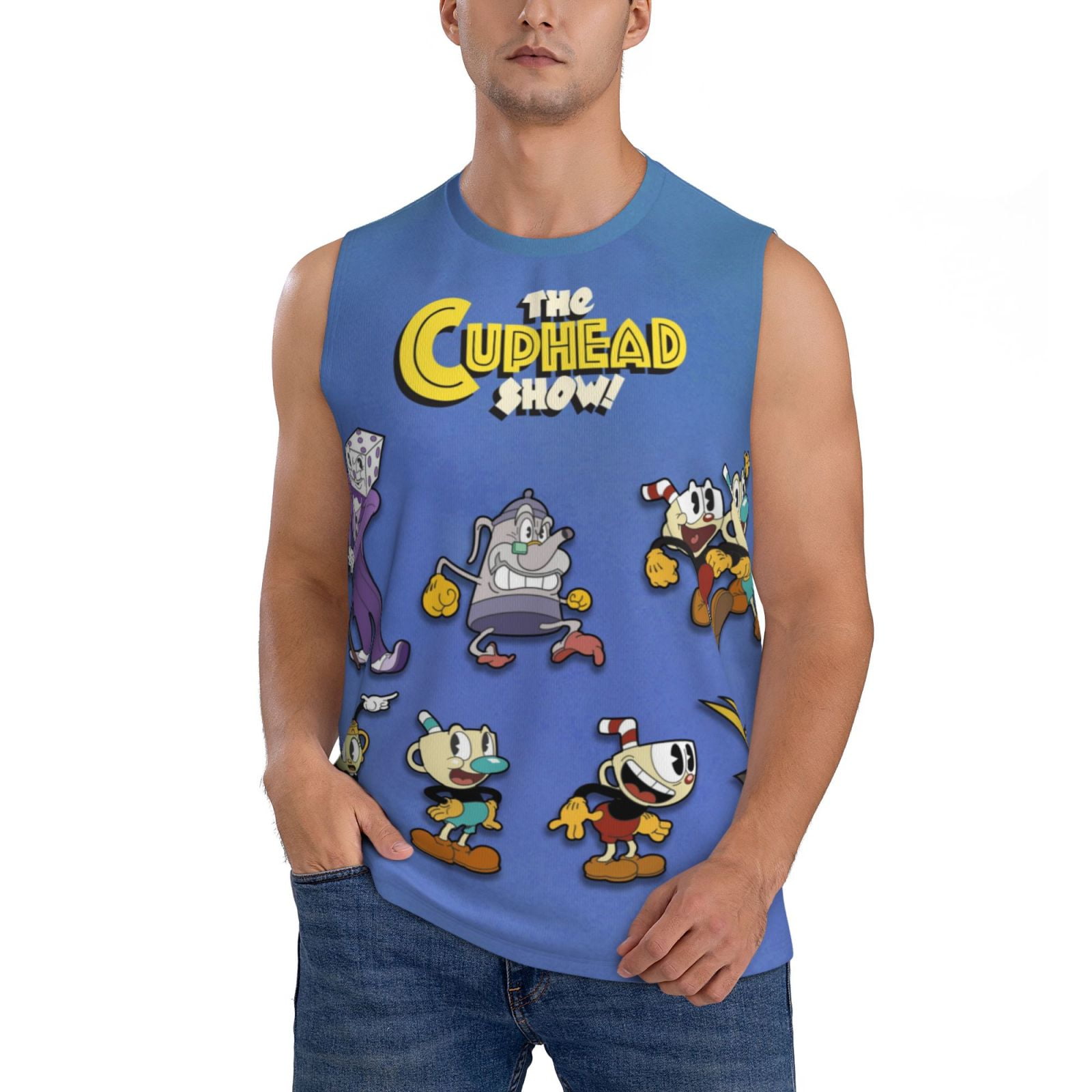 The Cuphead Show Men's Tank Top Lightweight Summer Sleeveless Tee Shirt ...