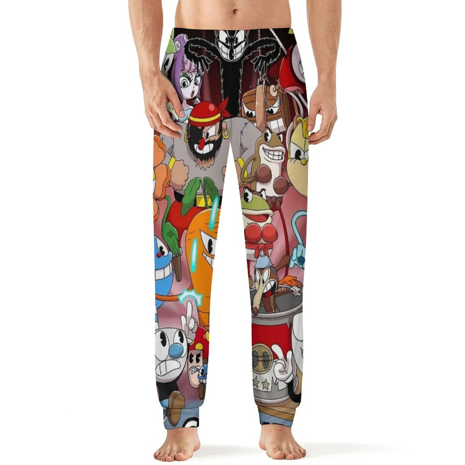 The Cuphead Show Mens PJ Pajama Pants Bottoms Lounge Pants Sleepwear ...