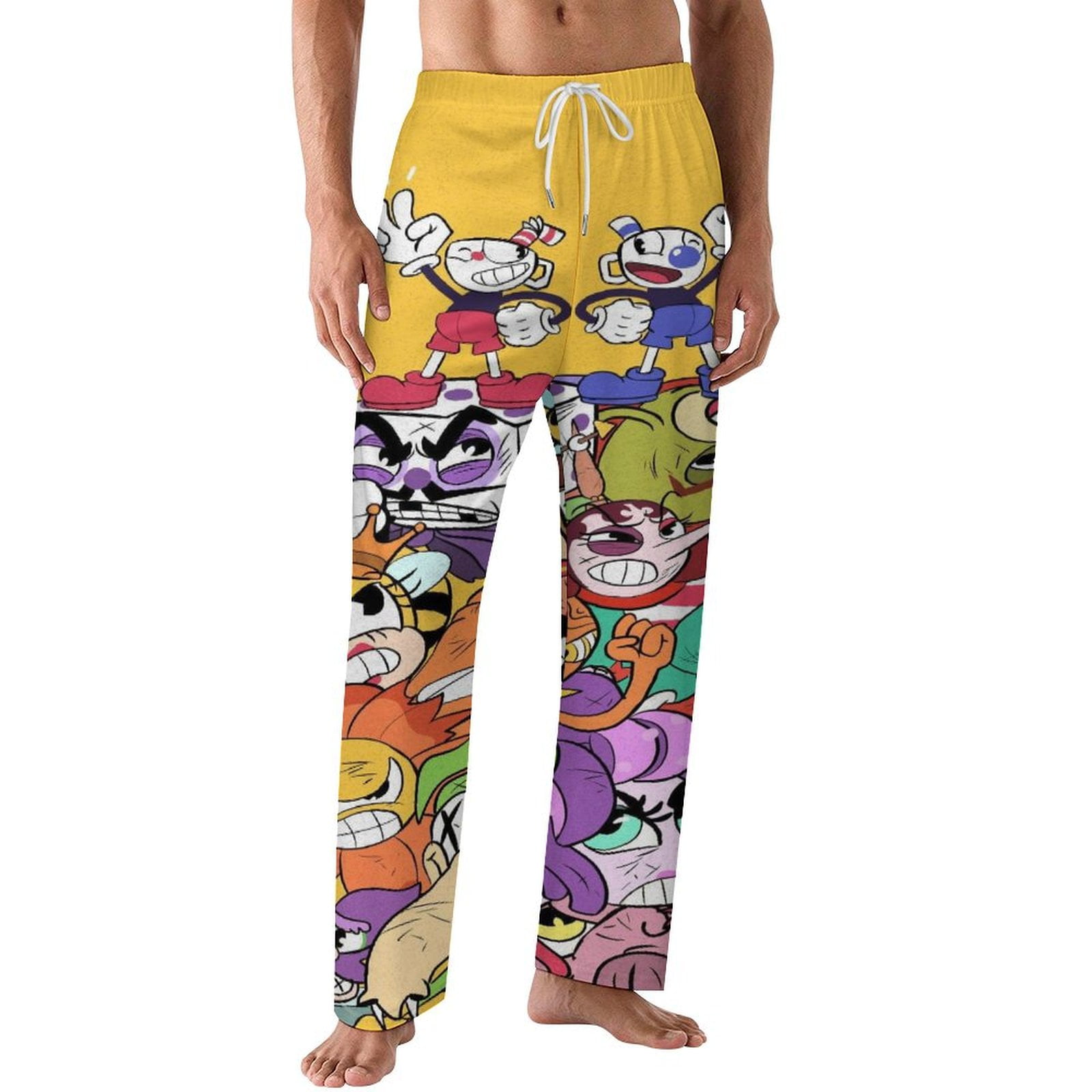 The Cuphead Show Mens PJ Pajama Pants Bottoms Lounge Pants Sleepwear ...