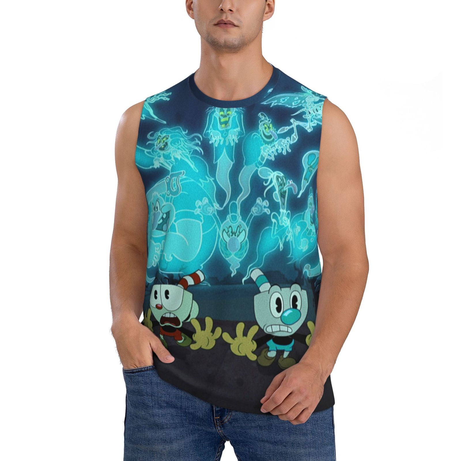 The Cuphead Show Season Men's Tank Top Lightweight Summer Sleeveless ...