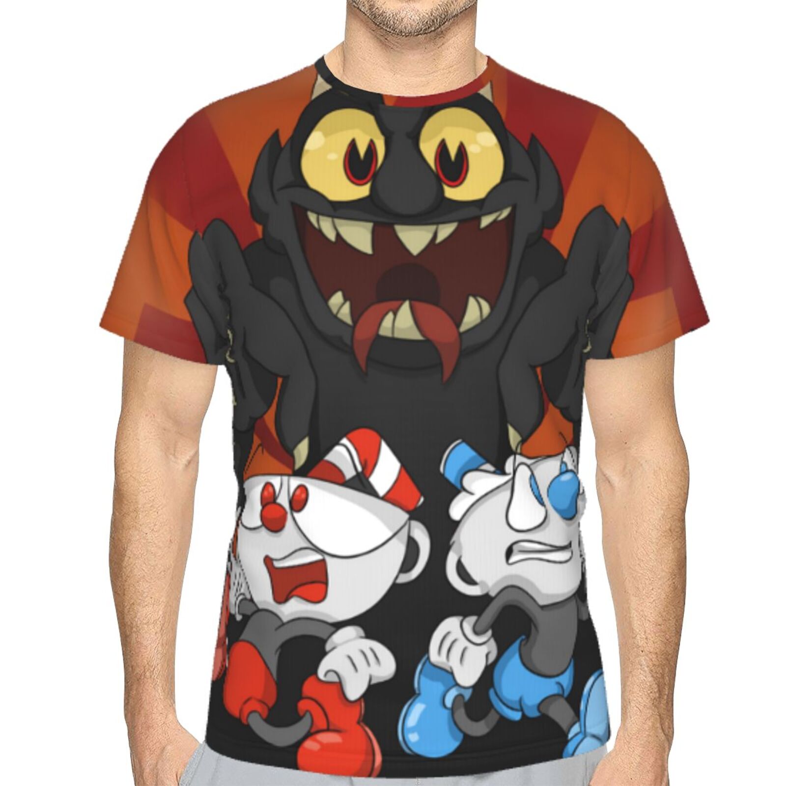 The Cuphead Show Shirt 3d Printed T Shirt Crewneck Short Sleeve Top ...