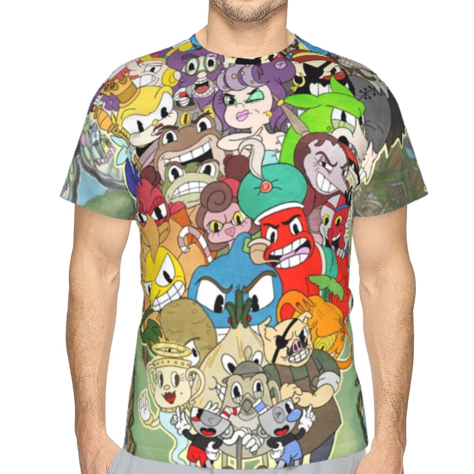 The Cuphead Show Shirt 3d Printed T Shirt Crewneck Short Sleeve Top ...