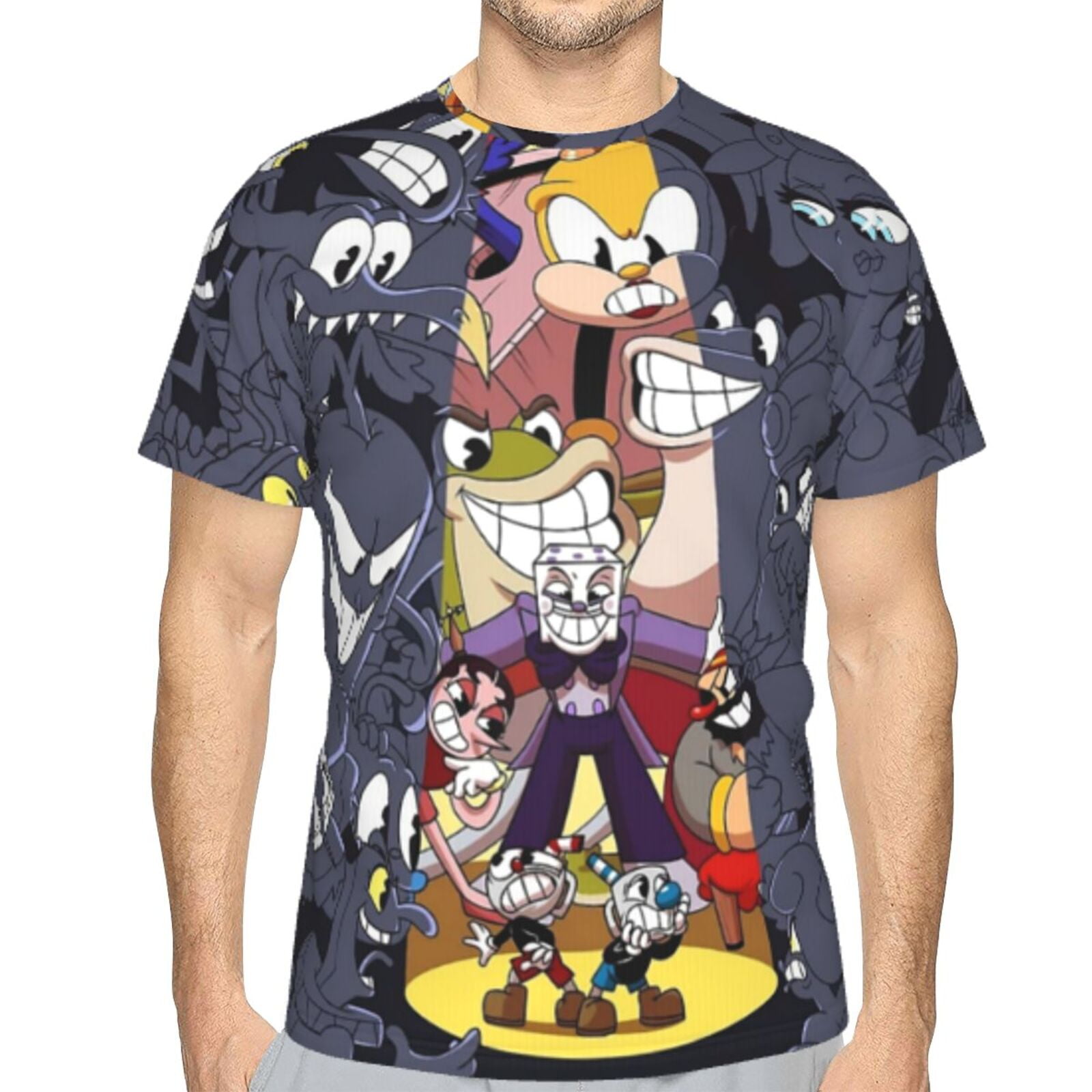 The Cuphead Show Shirt 3d Printed T Shirt Crewneck Short Sleeve Top ...