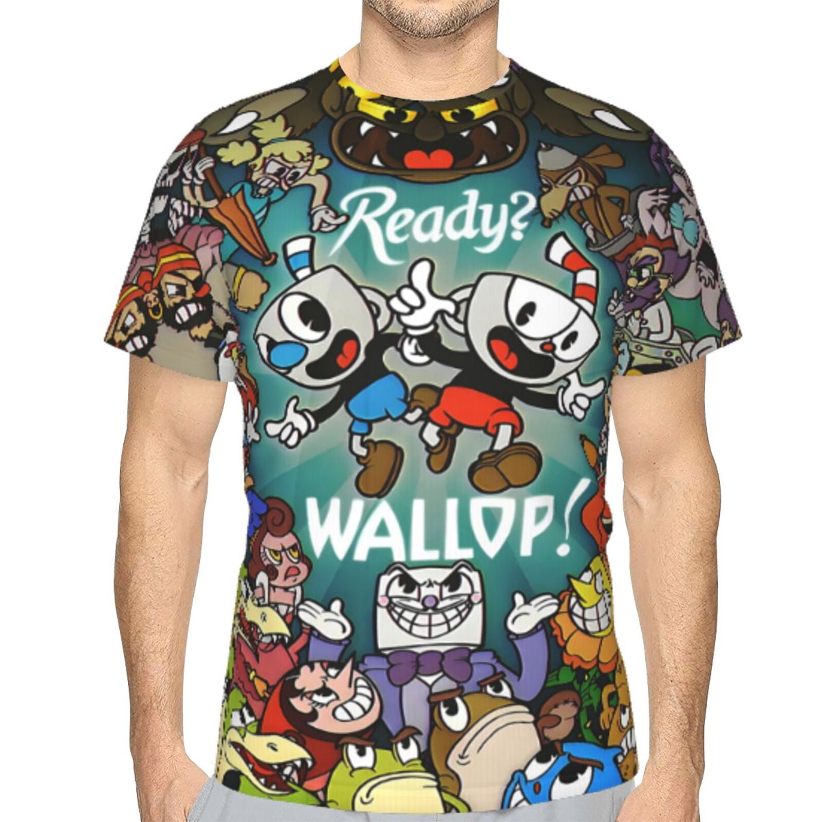The Cuphead Show Shirt 3d Printed T Shirt Crewneck Short Sleeve Top ...
