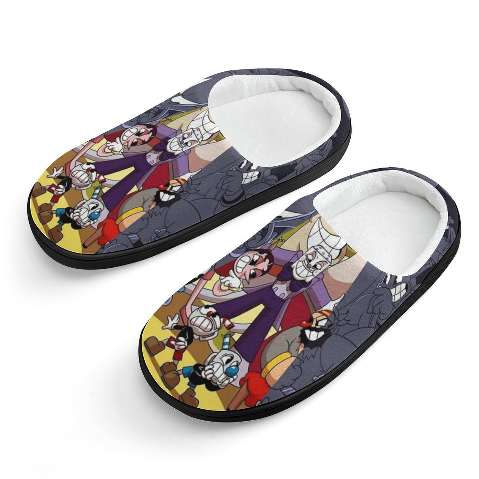 The Cuphead Show Slippers for Kids, Cute Soft Plush Anti-slip Fluffy ...